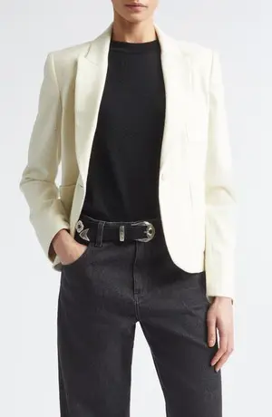 Eleventy Sequin Detail Alpaca Blend Blazer - Cream