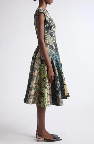 JASON WU Mixed Floral Jacquard Dress