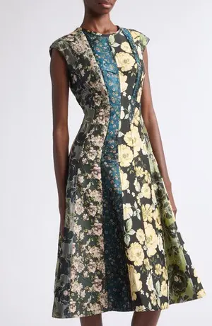 JASON WU Mixed Floral Jacquard Dress