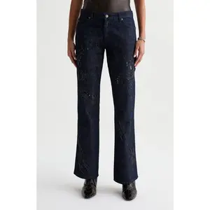Ag Angel Embroidered Low Rise Bootcut Jeans