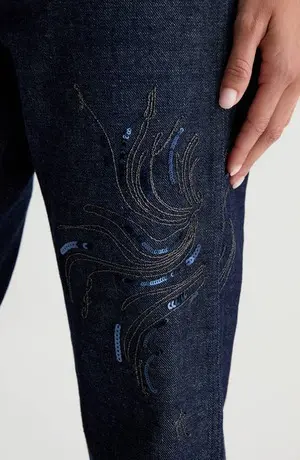 Ag Angel Embroidered Low Rise Bootcut Jeans