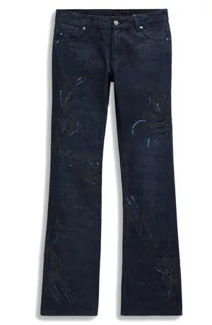 Ag Angel Embroidered Low Rise Bootcut Jeans