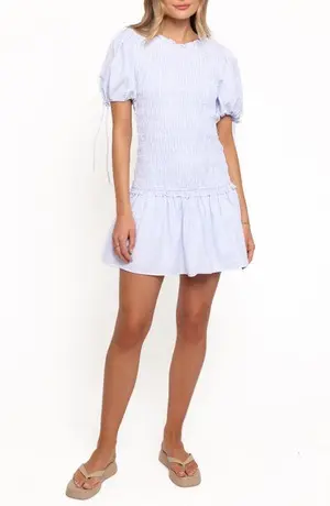 PETAL & PUP Kaelyn Gingham Smocked Mini Dress