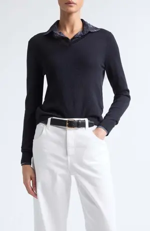 Eleventy Wool Blend V-neck Sweater - 11 Blue