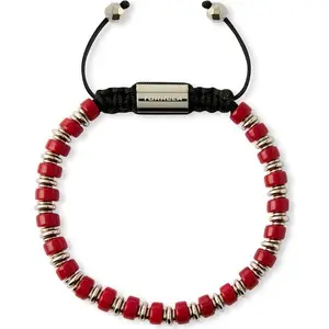 TORRELA Heishi Beaded Bracelet With Stainless Steel Accents