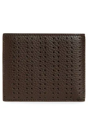 Valentino Garavani Vlogo Signature Bifold Perforated Leather Wallet