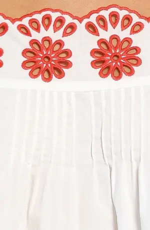 PETAL & PUP Embroidered Cotton Tie Top