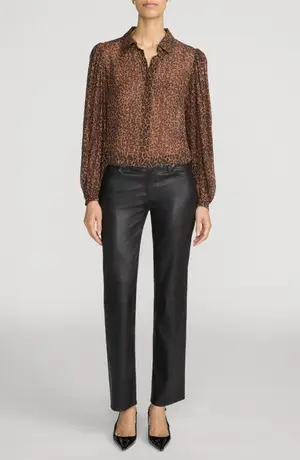 FRAME Leather Cigarette Straight Leg Pants