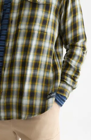 Scotch & Soda Relaxed Fit Plaid Double Face Cotton Button-up Shirt