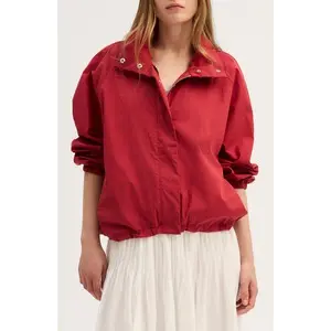 Madewell Funnel Neck Windbreaker Jacket - Barn Red
