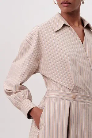 EXQUISE Kaitlynn Striped Midi Dress