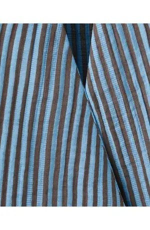 Mango Striped Halter Top With Knot Detail - Blue