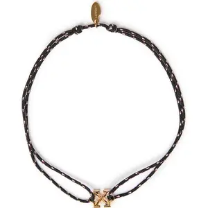 Off-White Rope Necklace With Arrow Motif - Black