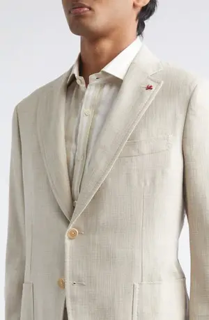 Isaia Flamed Cotton & Silk Sport Coat