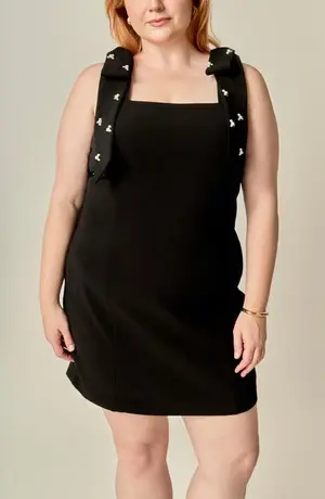 Endless Rose Rhinestone Bow Detail Mini Dress