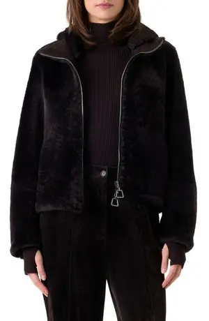 Akris Reversible Shearling & Leather Jacket - Coffee
