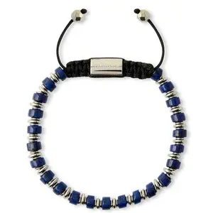 TORRELA Beaded Bracelet With Natural Stones And Stainless Steel Accents - Blue Lapis