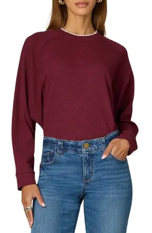 Wit & Wisdom Raglan Sleeve Rib Top - Zinfandel