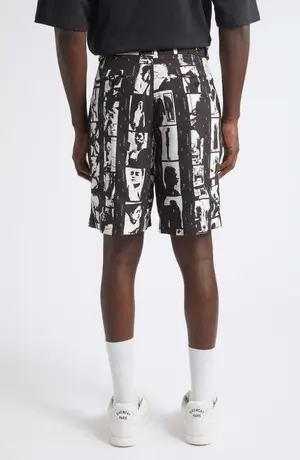 Givenchy Photographic Negative Print Formal Bermuda Shorts - Black/white