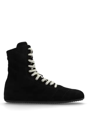 Rick Owens Quilted Suede High Top Lace-up Sneakers - Black