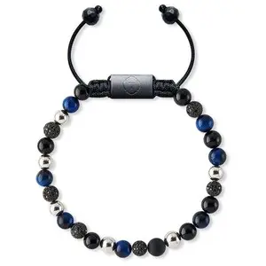 TORRELA Zirconia Tiger Eye And Beaded Bracelet - Onyx