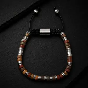 TORRELA Beaded Bracelet With Stainless Steel Accents