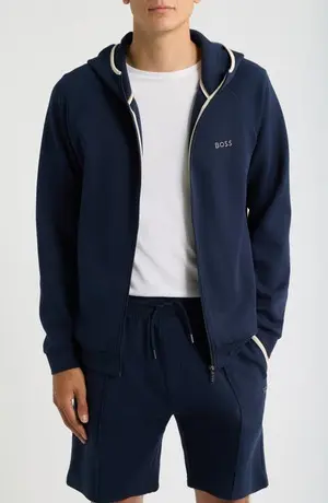 BOSS Sense Hooded Zip Jacket - Dark Blue