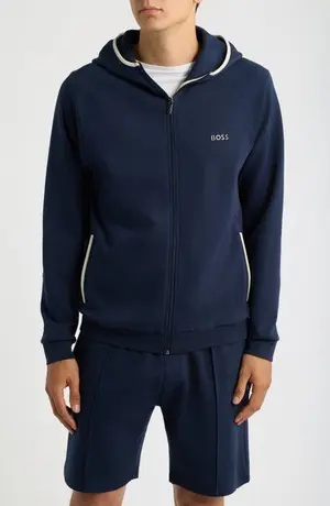 BOSS Sense Hooded Zip Jacket - Dark Blue