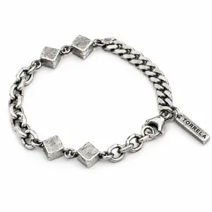 TORRELA Zama Bracelet With Textured Center Bar - Sterling Silver