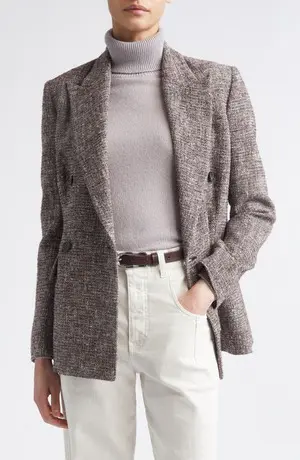 Eleventy Double Breasted Wool Blend Jacket - 177 Amethyst