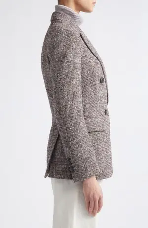 Eleventy Double-breasted Wool Blend Jacket