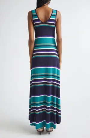 Ramy Brook Sleeveless High-low Striped Maxi Dress