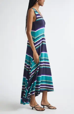 Ramy Brook Sleeveless High-low Striped Maxi Dress