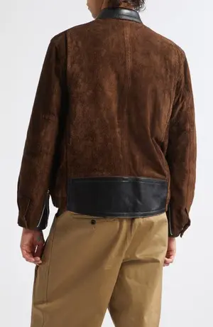 Sacai Suede And Leather Trimmed Bomber Jacket