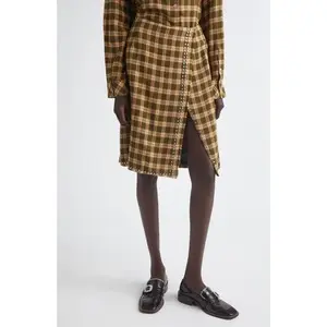 WALES BONNER Cosmic Check Skirt - Jade/ocre/oyster