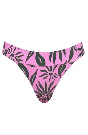 VYB SWIM Shady Palms Theo Soft Banded Bikini Bottom - Pink