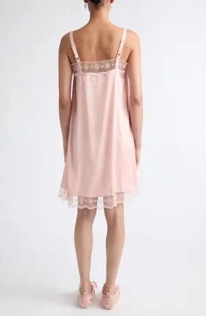 Simone Rocha Embroidered Trim Satin Slipdress