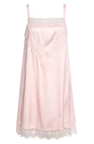 Simone Rocha Embroidered Trim Satin Slipdress