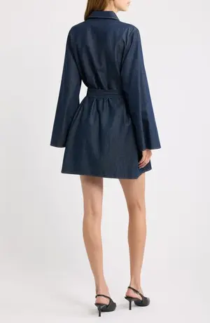 FRAME Tuxedo Mini Dress With Bell Sleeves
