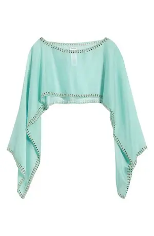 JADED LONDON Embellished Cape Top With Bell Sleeves