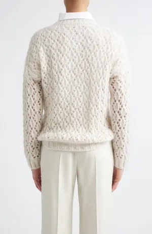 Eleventy Open Stitch Mohair & Silk Sweater