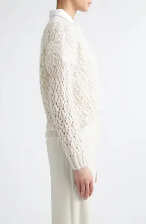 Eleventy Open Stitch Mohair & Silk Sweater