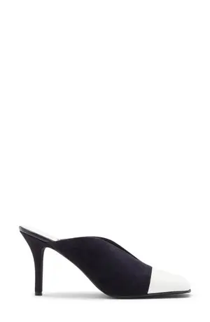 Jeffrey Campbell Passage Mule With Cap Toe - Navy White Combo