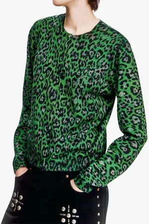 Anna Sui Jaguar Printed Knit Cardigan