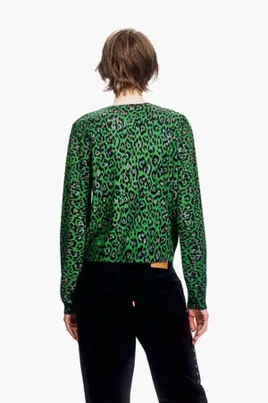 Anna Sui Jaguar Printed Knit Cardigan