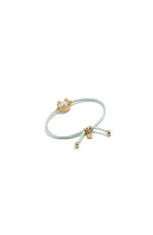 UNODE50 Blue Silk-style Thread Bracelet With Pearl Detail