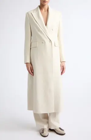 Eleventy Herringbone Wool Blend Duster Jacket - 00 Ivory