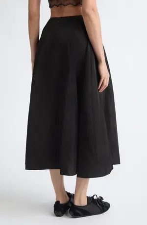 Simone Rocha Sculpt Ripple Taffeta Midi Skirt