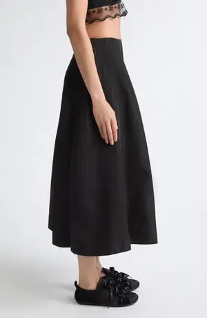Simone Rocha Sculpt Ripple Taffeta Midi Skirt