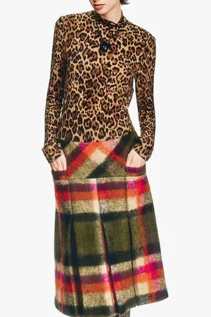 Anna Sui Leopard Knit Turtleneck